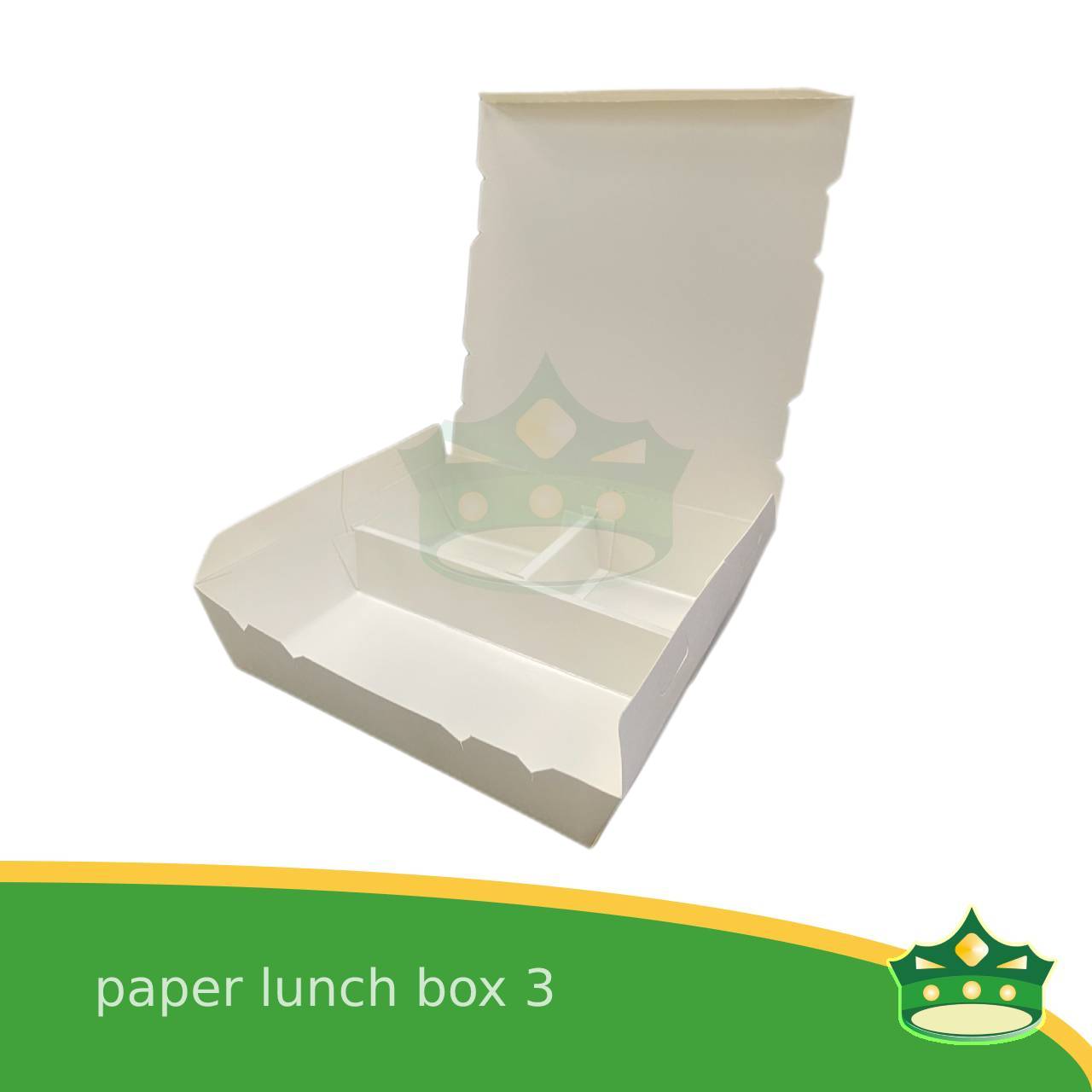 [25 pcs] paper lunch box 3 white laminated - Prince Laurent Multiproducts